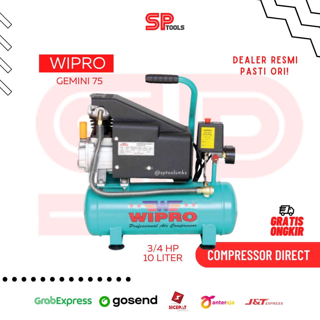 Jual AIR COMPRESOR KOMPRESOR ANGIN UDARA 3/4HP 0.75HP 10 LITER WIPRO ...