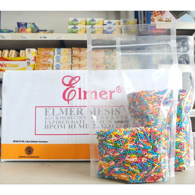 Jual Elmer Meses Warna Mix / Coklat Meses Warna Warni Elmer / Meses ...