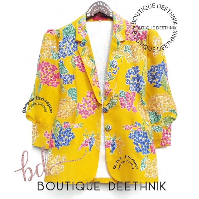 Jual Deethnik Baju batik warna kuning batik encim asli batik cap tulis ...