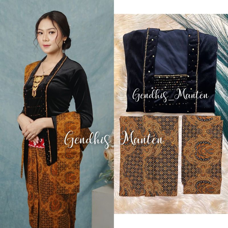 Jual Kebaya Payet, Jarik Wiru + Selendang Jarik / HTKg03Y, Model Aya ...