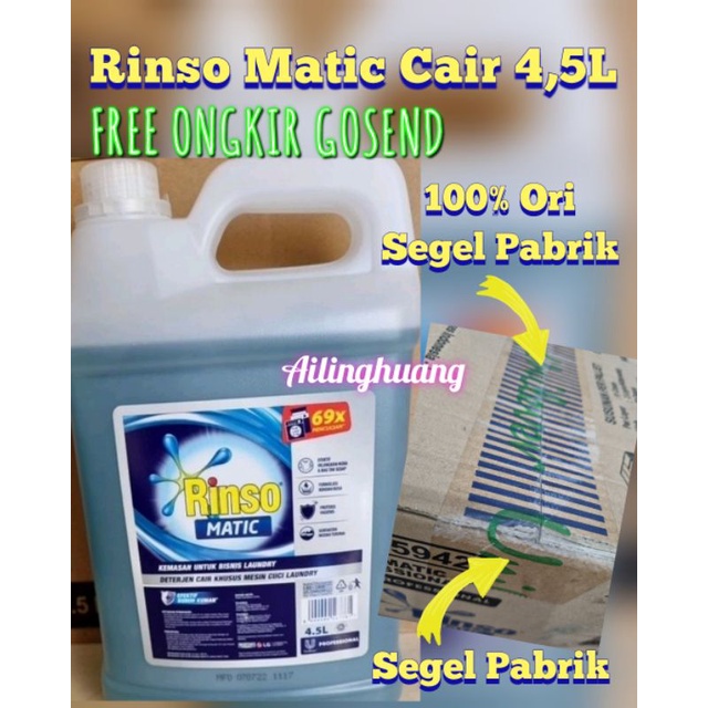 Jual Rinso Matic Cair 4,5Liter / Rinso Matic Professional 4,5 Liter ...