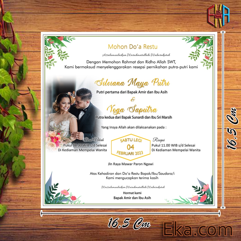 Jual Undangan Punjungan ukuran 16,5 x 16,5 cm | Shopee Indonesia