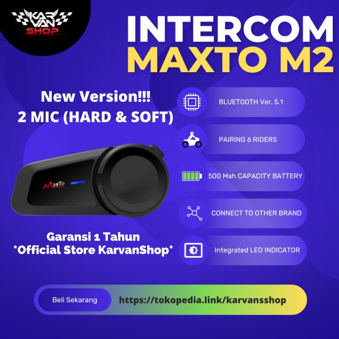 Jual intercom Maxto M2 vnetphone be6 parani m10 ejeas v6 pro sena bts3 ...