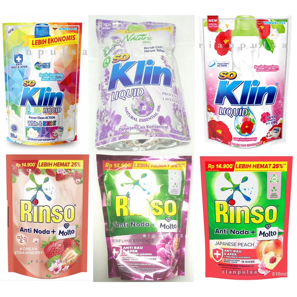Jual Rinso Molto Detergent Cair Deterjen Pewangi Penghilang Noda Cuci ...