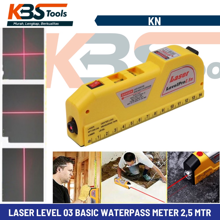 Jual Penggaris Laser Level 03 Basic Waterpass Meteran 2,5M FIXIT KN ...