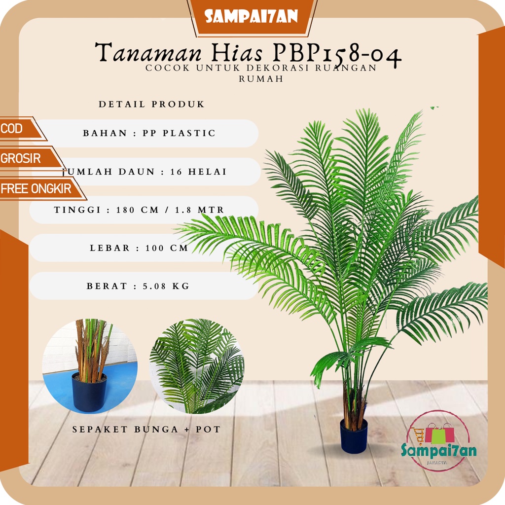 Jual Tanaman Pohon Hias Tinggi 1.8 Meter Pot Pohon Artificial Hias ...
