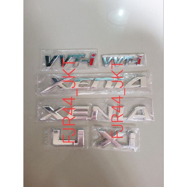 Jual emblem logo tulisan xenia all new/ emblem xenia old/ emblem xi li ...