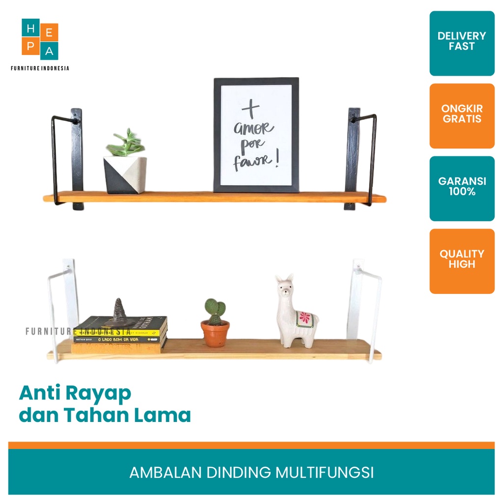 Jual Besi Ambalan Panjang 90 Cm Rak Dinding Tempat Penyimpan ...