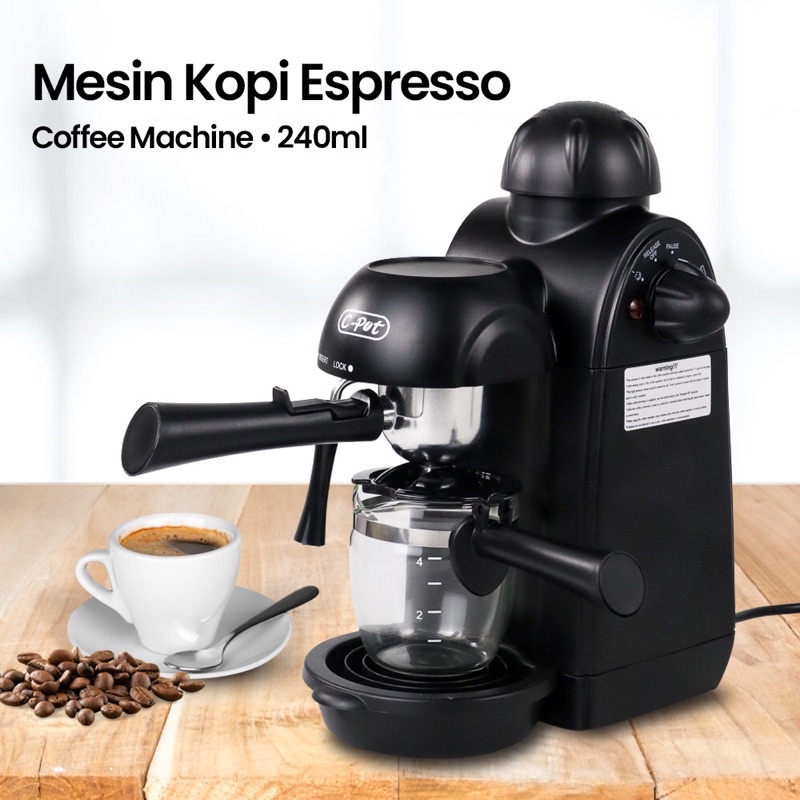 Jual Mesin Kopi Espresso Cappucino Coffee Machine 240ml | Shopee Indonesia
