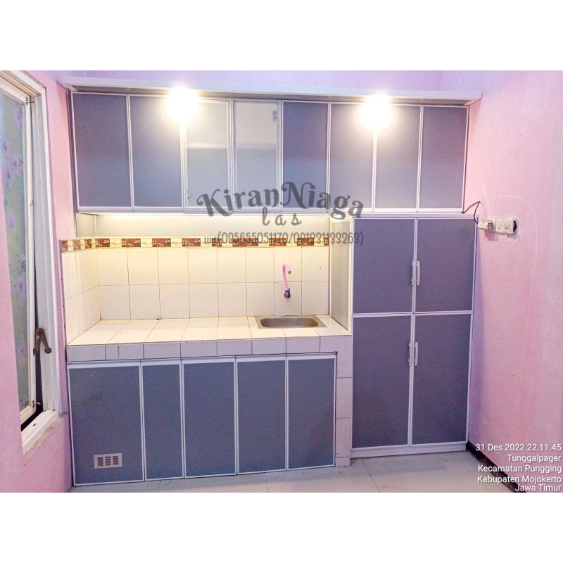 Jual kitchen set aluminium kombinasi ACP warna banyak pilihan warna ...