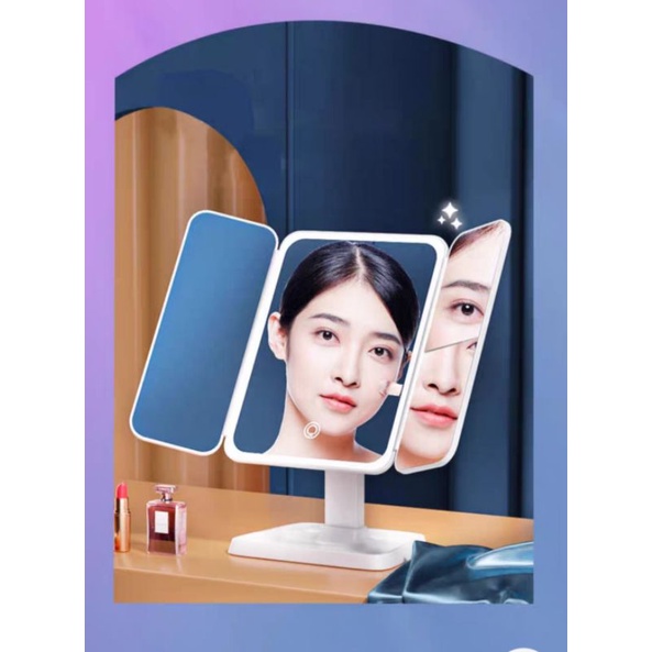 Jual Kaca Cermin Rias Travel Portable Lighted Makeup Mirror / Cermin ...