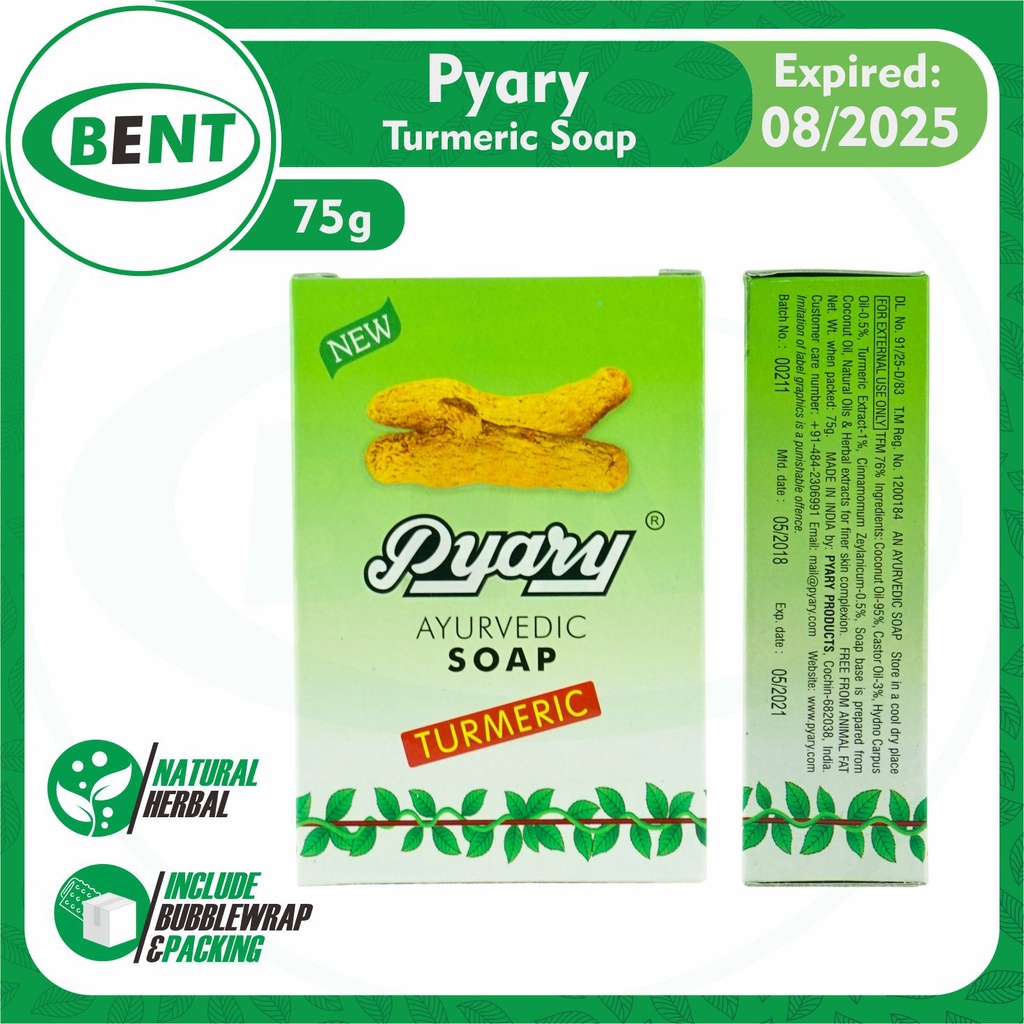 Jual Sabun Arab Pyary Turmeric Ayurvedic Soap 75 gr Original | Sabun ...