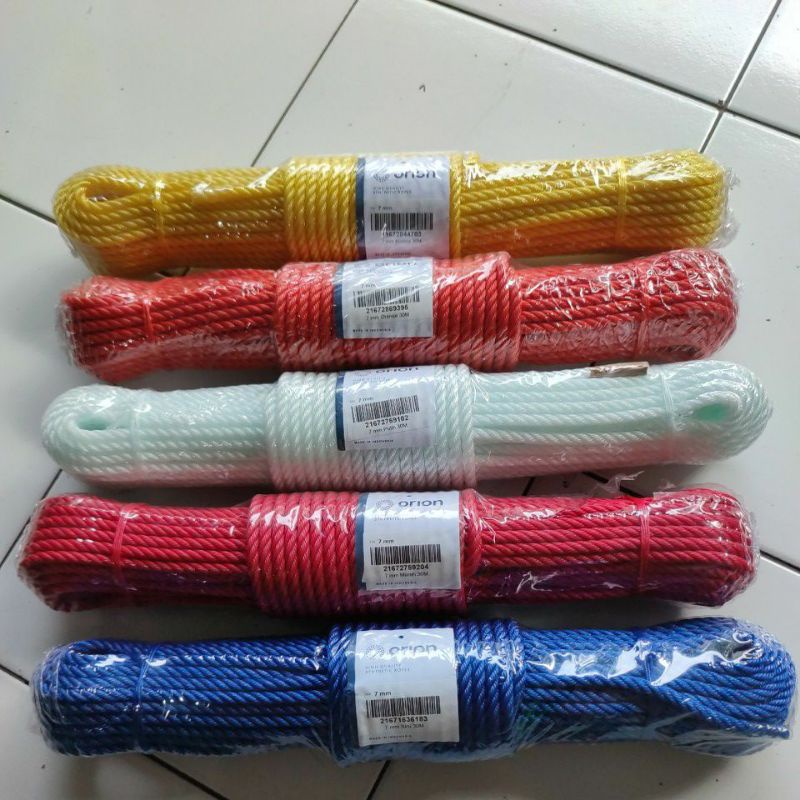 Jual tali tambang tampar plastik orion ukuran 7mm panjang 30m | Shopee Indonesia