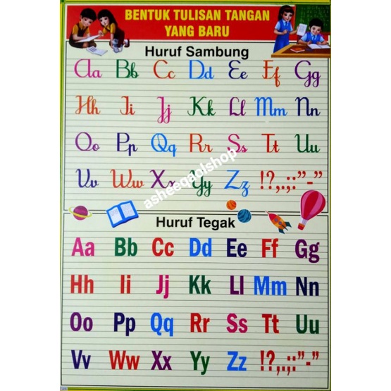 Jual Poster EDUKASI MURAH..!! BENTUK TULISAN TANGAN HURUF SAMBUNG ...
