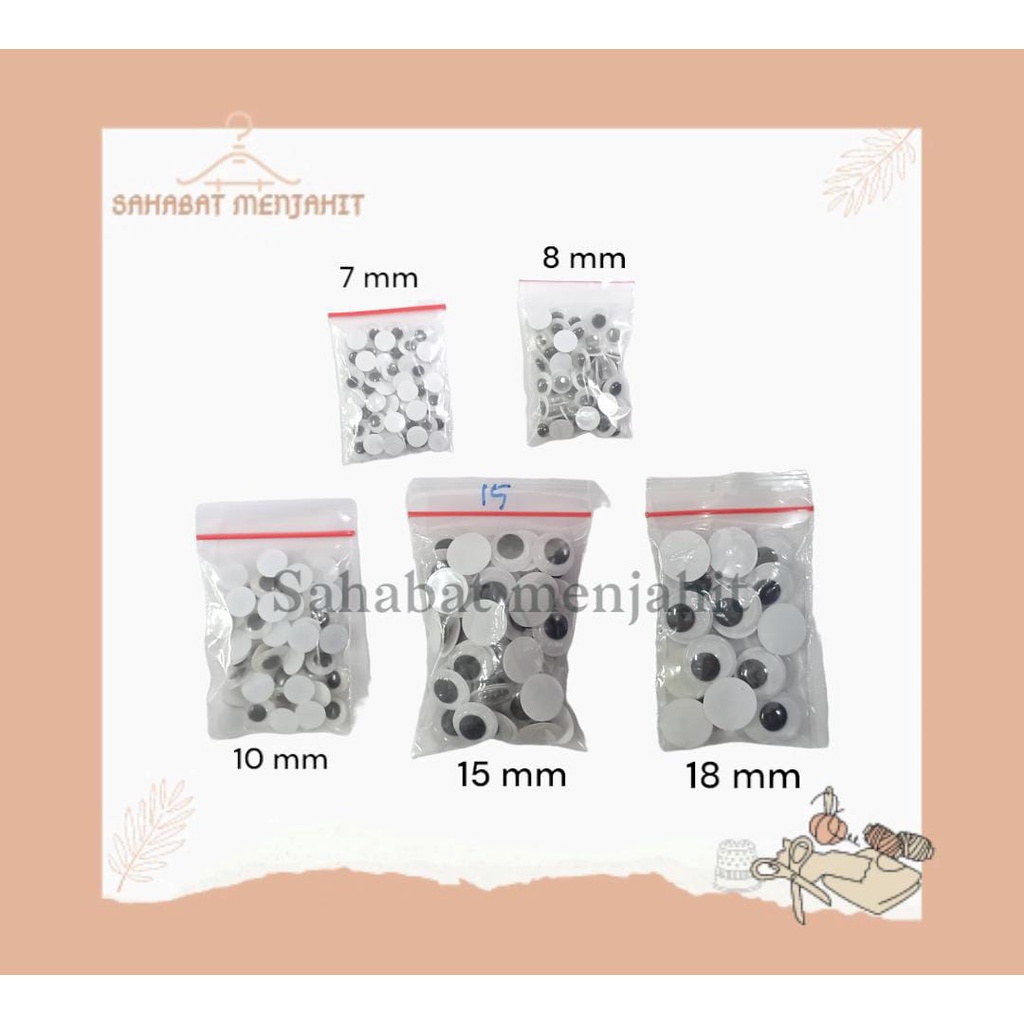 Jual Mata Boneka / Googly Eyes / Mata-Mataan / Mata Kocak Berbagai ...