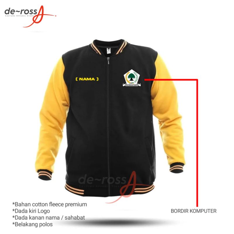 Jual Jaket Golkar - jaket Versity baseball logo+nama BORDIR | Shopee ...