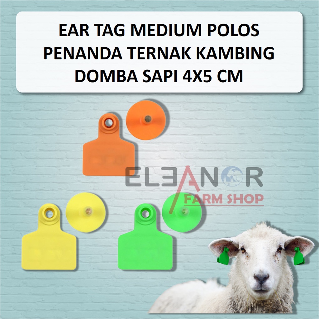 Jual Ear Tag Medium Polos Ukuran 4X5 CM Penanda Kambing Domba Dan Sapi ...
