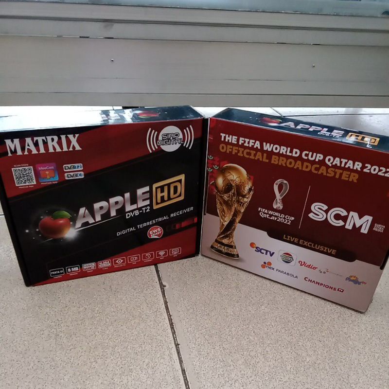 Jual Set Top Box (STB) MATRIX APPLE HD MERAH (+Dongle+hdmi) | Shopee ...