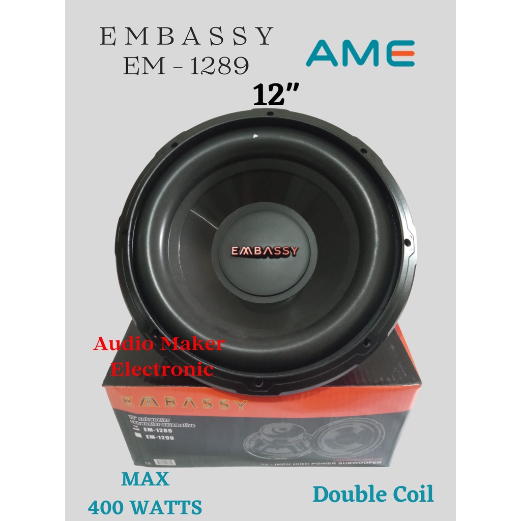 Jual Subwoofer Embassy 12 Inch Em 1289 Double Coil Magnet Besar Max ...