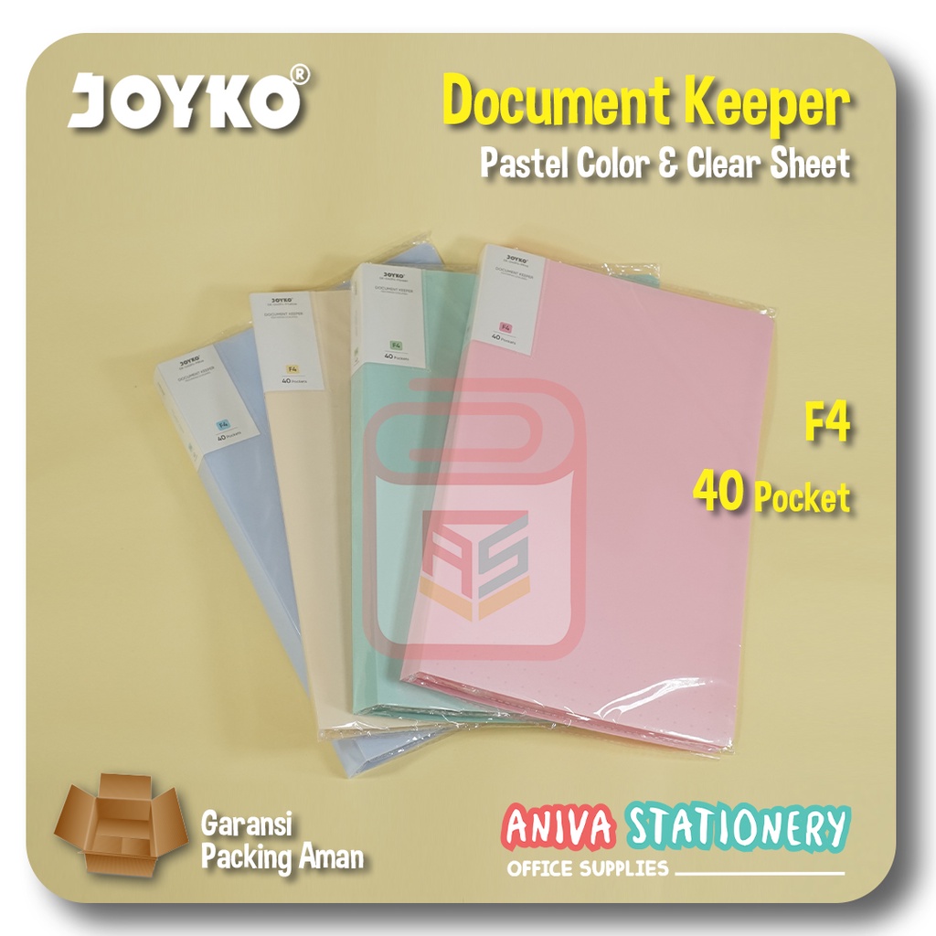 Jual Joyko Document Keeper F4 40 Pocket Clear Holder Map File Warna ...