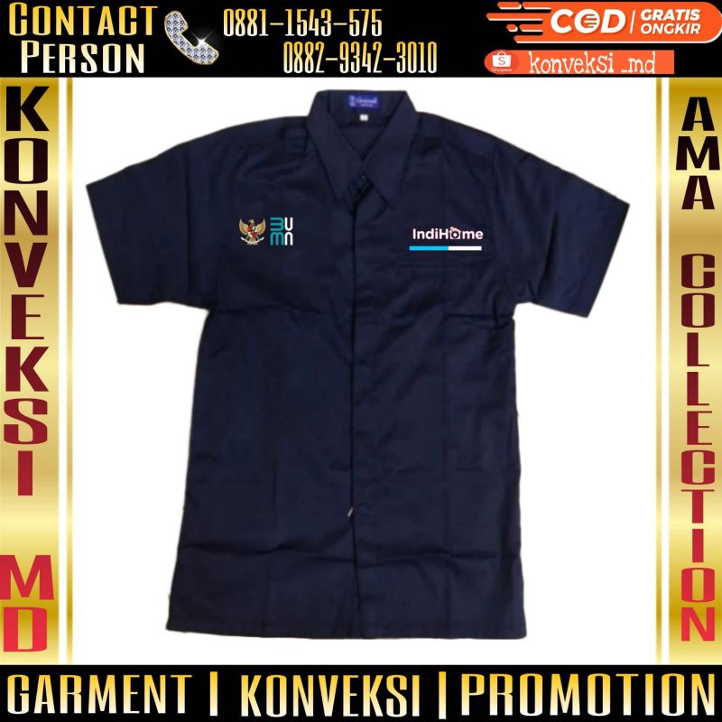 Jual kemeja pdh indihome BUMN navy/seragam pdh indihome BUMN navy full ...