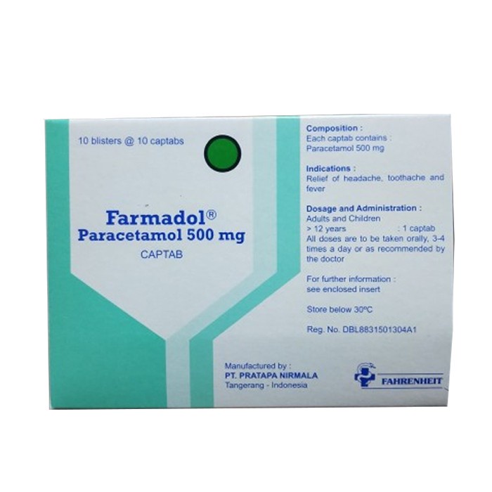 Jual FARMADOL 500MG 1 STRIP ISI 10 TABLET / ANTI NYERI / DEMAM | Shopee ...