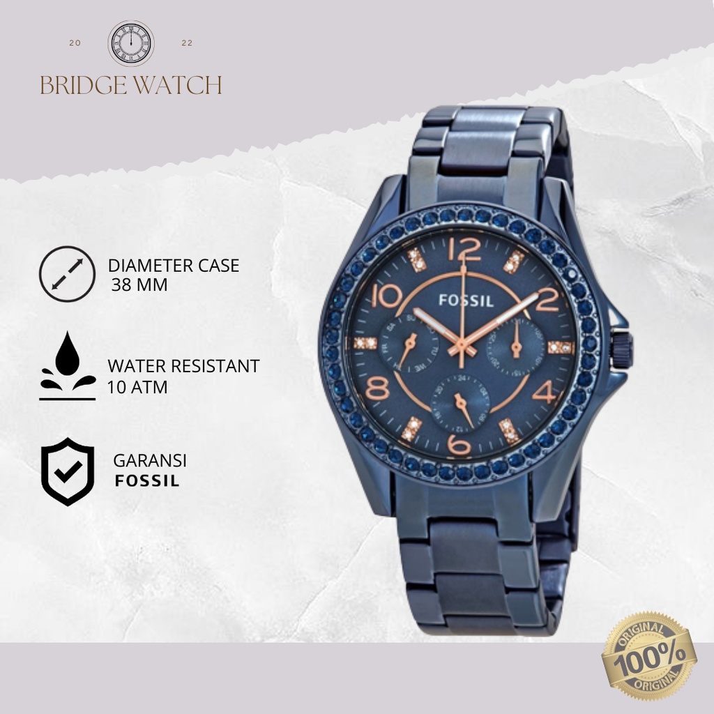 Jual Jam Tangan Wanita Fossil Ladies Riley Original ES4294 Chronograph ...