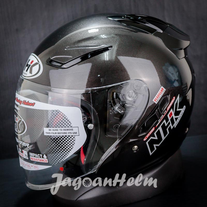Jual NHK HELM R1 SOLID GUNMETAL DOUBLE VISOR R-1 | Shopee Indonesia