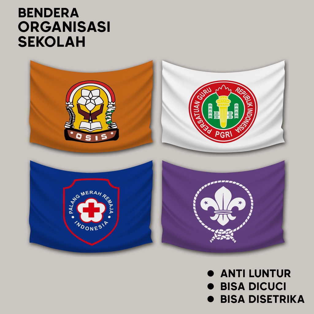 Jual BENDERA KAIN LOGO ORGANISASI SEKOLAH OSIS | PRAMUKA | PMR | PGRI ...