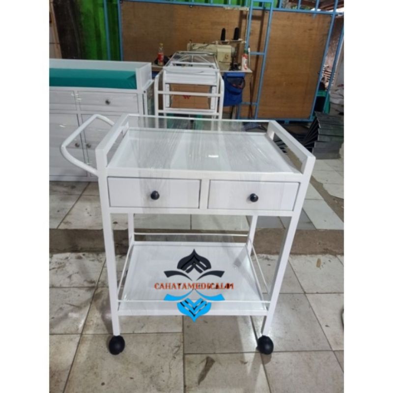 Jual Trolly instrumen 2 rak laci besi / Trolly instrumen 2 rak laci ...