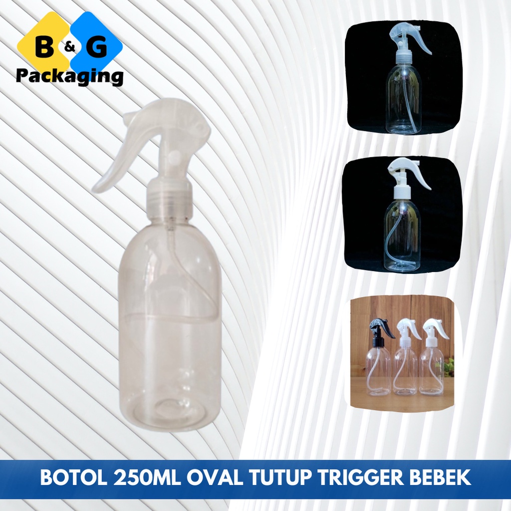 Jual BOTOL OVAL 250ML BENING SPRAY TRIGGER BEBEK BOTOL SEMPROT - BOTOL SPRAY TRIGGER 250ML OVAL ...
