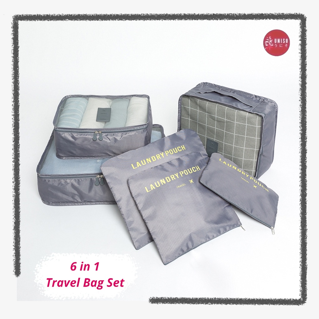 Jual TAS TRAVELLING BAG PRAKTIS 6 IN 1 TRAVEL BAG POUCH ORGANIZER SET ...
