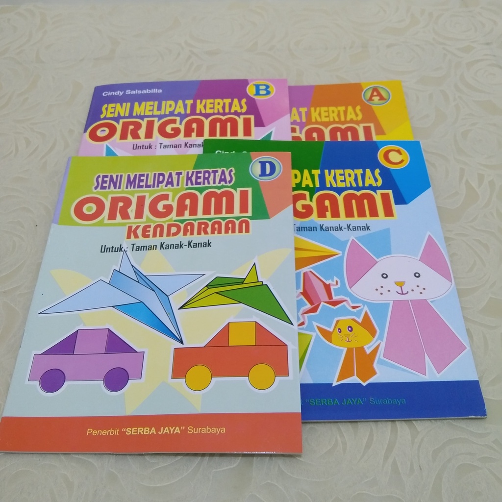 Jual SENI MELIPAT KERTAS ORIGAMI LENGKAP 1 SET (4BUKU) | Shopee Indonesia