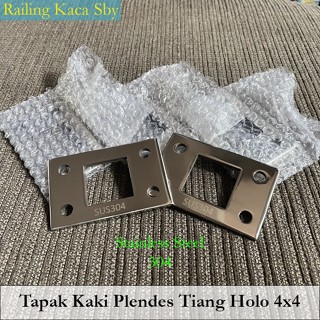 Jual PLENDES TAPAK KAKI TIANG RAILING HOLLOW 4X4 SUS304 | Shopee Indonesia