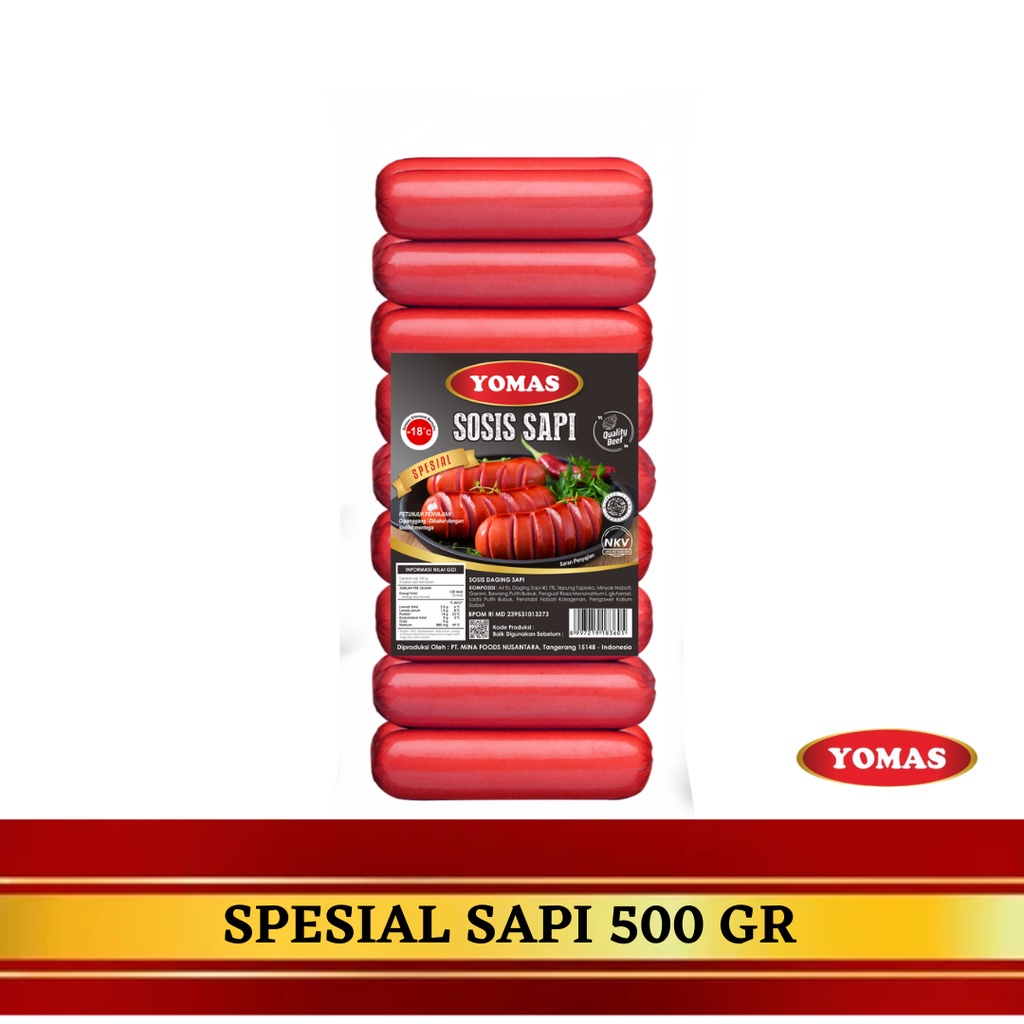 Jual YOMAS - SOSIS SAPI - SOSIS SPECIAL MERAH 500 GR | Shopee Indonesia
