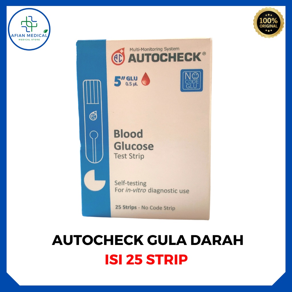 Jual STRIP AUTOCHECK Glucose/ GULA DARAH/ STRIP GULA DARAH - ISI 25 ...