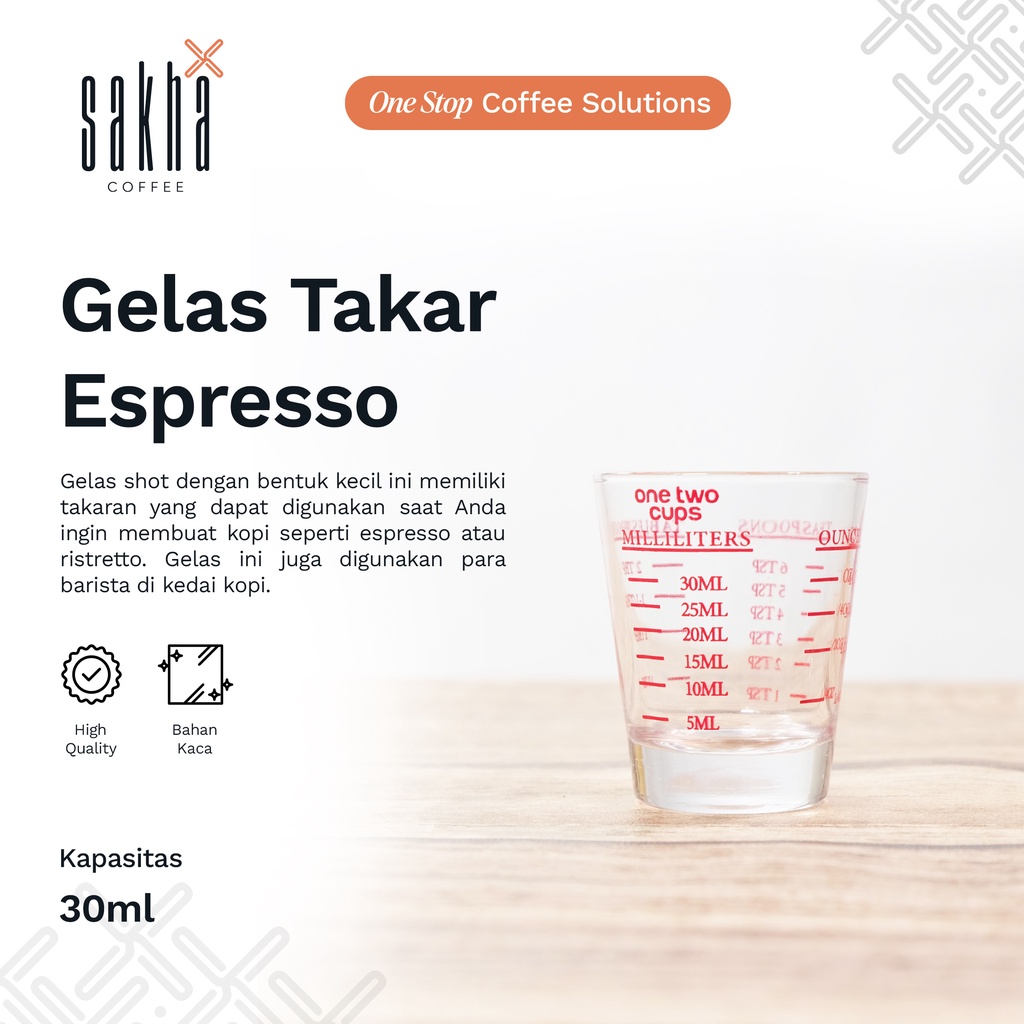 Jual Gelas Takar Kopi Ukur Espresso Coffee Measuring Cup One Shot Kaca ...