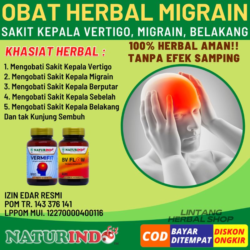 Jual OBAT SAKIT KEPALA MIGRAIN HERBAL PALING AMPUH PUSING MUAL MUNTAH ...