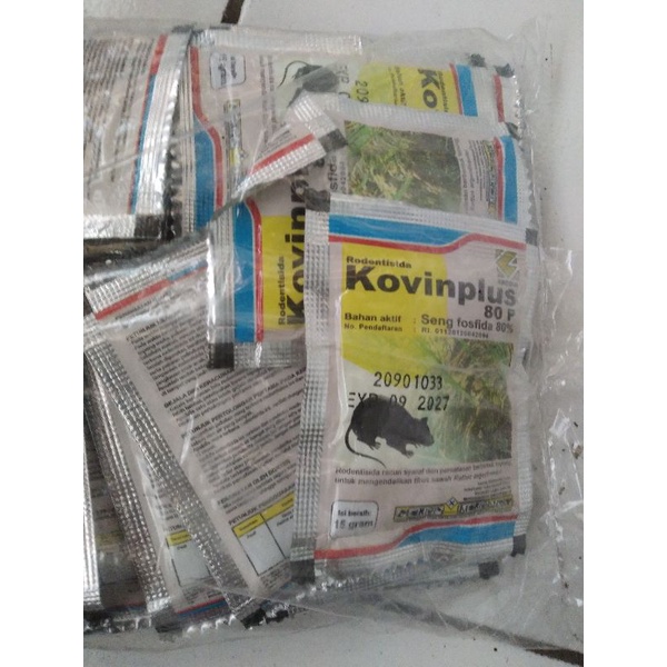 Jual obat pertanian insektisida hama tikus KOVIN PLUS 15gr | Shopee ...