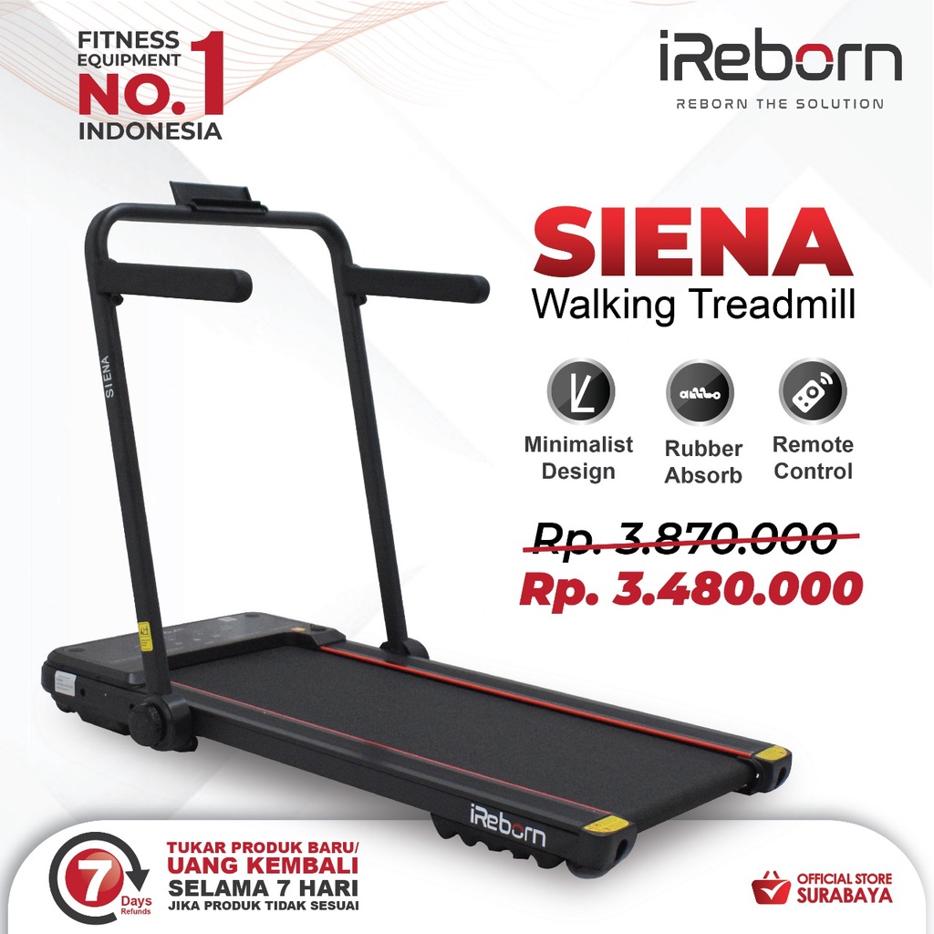 Jual Alat Fitness Treadmill Elektrik iReborn Siena (SURABAYA) | Shopee ...