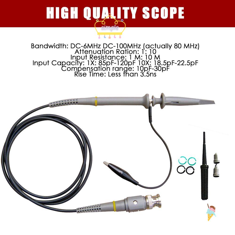 Jual Simple Oscilloscope Probe Kit P6100 Probes Test Leads 10X: DC ...