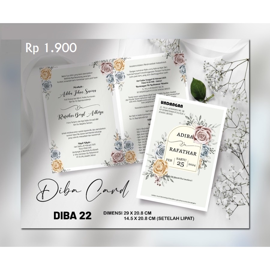 Jual Undangan Pernikahan Wedding Invitation Diba-022 | Shopee Indonesia