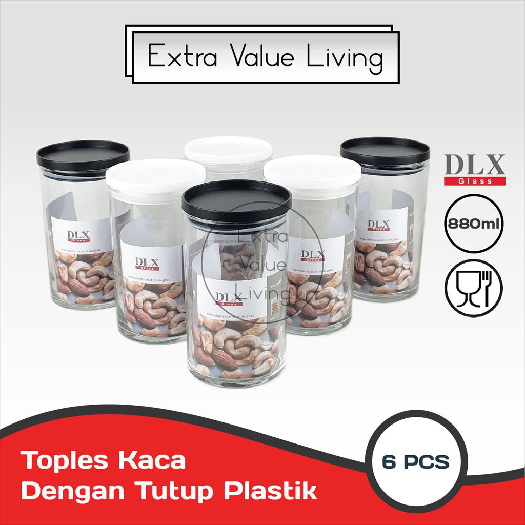 Jual DLX Toples Kaca Canary B 6 Pcs 880 ML Toples Beling Toples Kue Kering Kedap Udara Toples ...