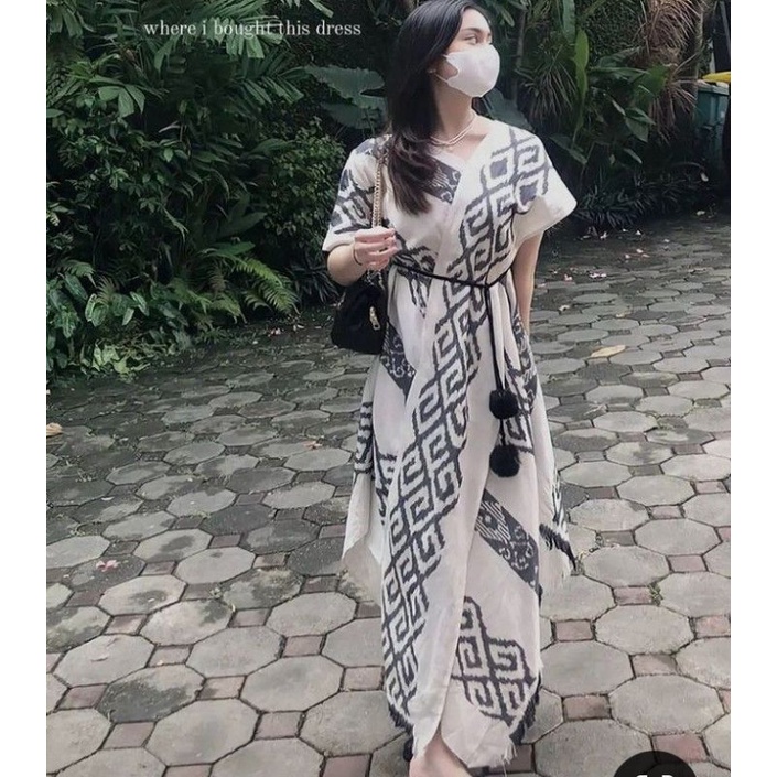 Jual Dress Tenun Tunik Tenun Ikat FREE BELT TENUN DRS100 | Shopee Indonesia