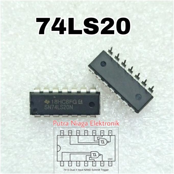 Jual ic TTL 7420 74LS20 NAND Gate SN74LS20N HD74LS20P Dip 14p putr4n14 ...