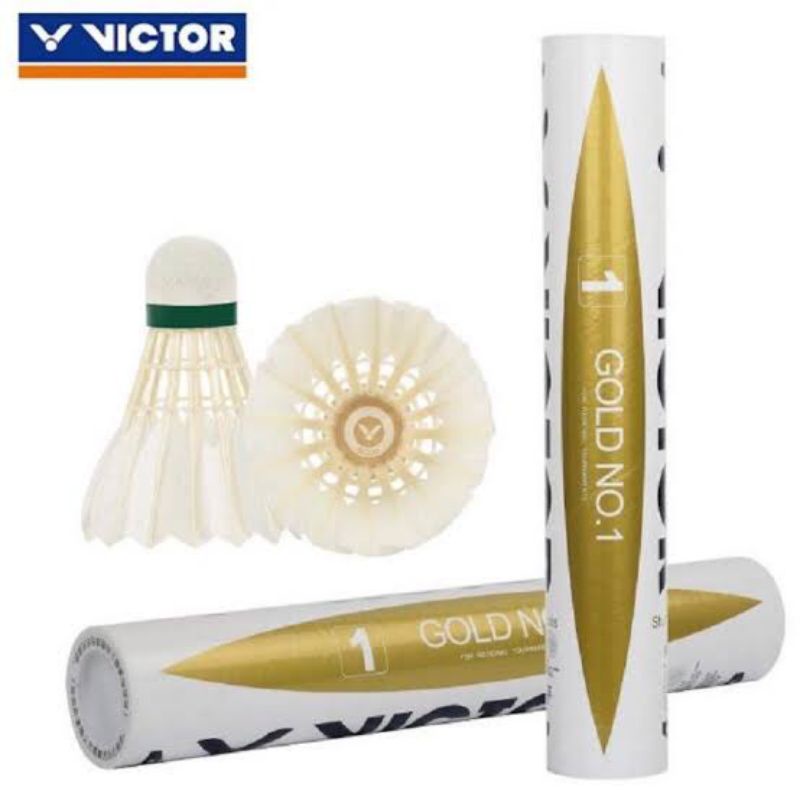 Jual SHUTTLE COCK BADMINTON VICTOR GOLD NO.1 / KOK BULU TANGKIS VICTOR ...