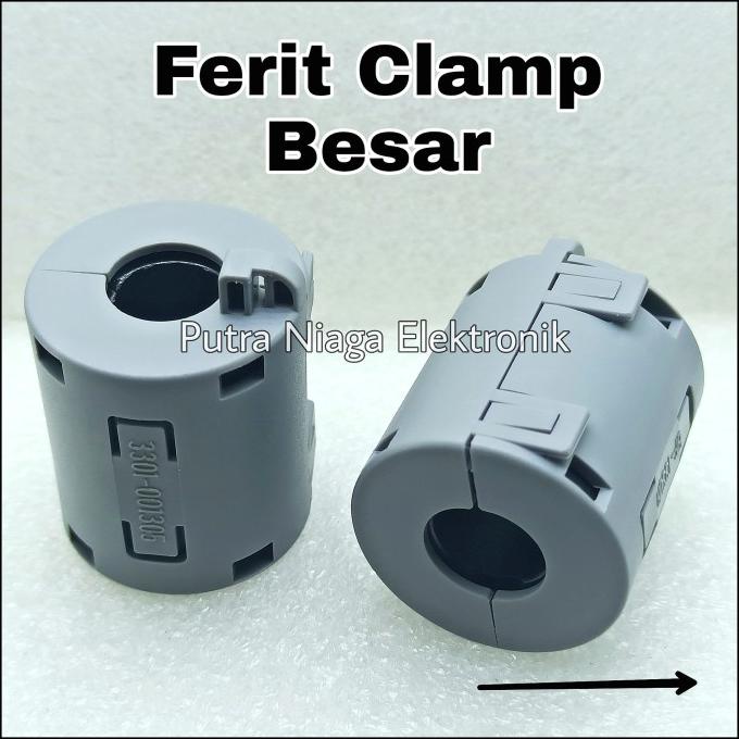 Jual Ferit Clamp Besar Abu / Ferrit Jepit Noise Filter Ferrite Kabel ...