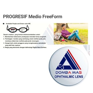 Jual Lensa Progresif (PerForm Medio) 1.56 Domas/Domba Mas Ophthalmic lens clear Bluray uv420 ...