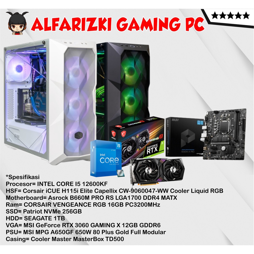 Jual PC RAKITAN CORE I5 GEN 12 - CORE I5 12600KF RAM 16GB SSD 256GB HDD ...