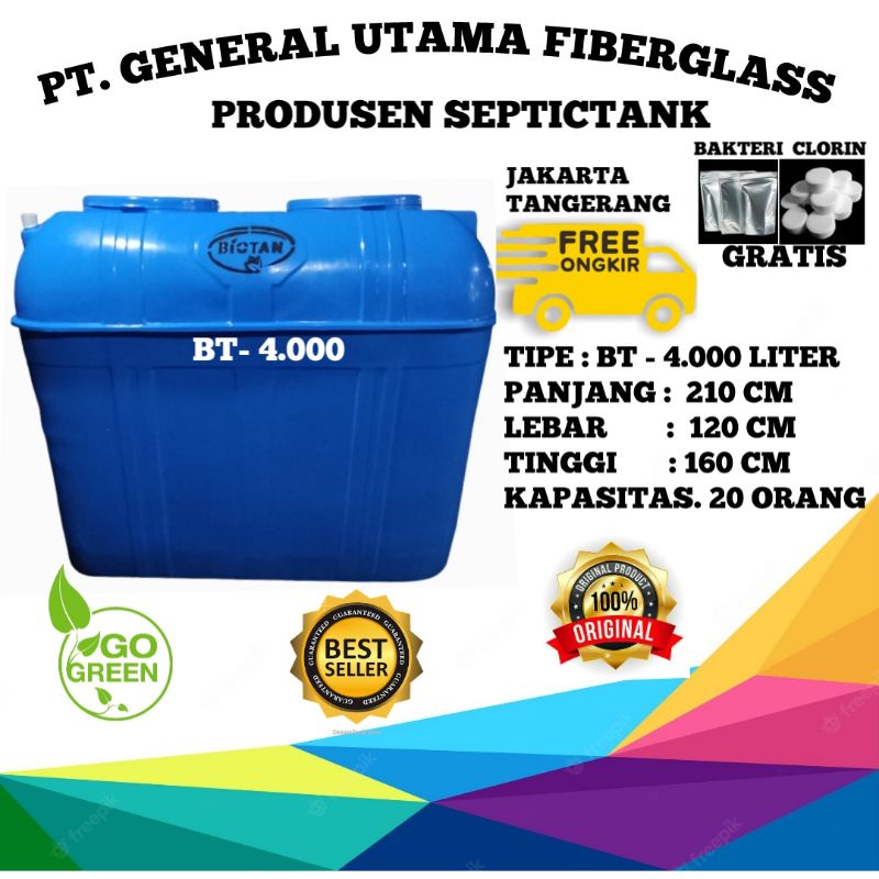 Jual bio tank 4000 liter, septic tank biotech biotechno, sepiteng, bio ...